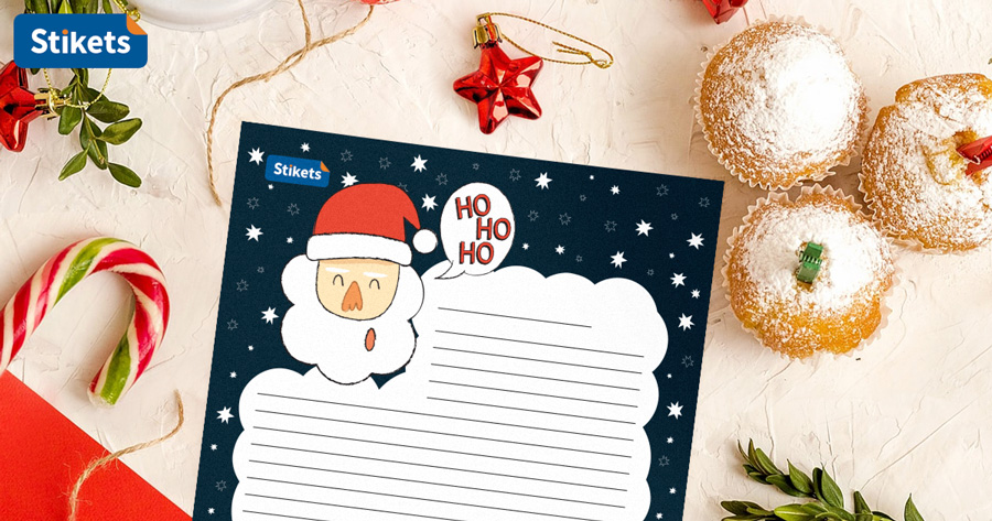 Carta para o Pai Natal e Rodolfo para escrever - Stikets