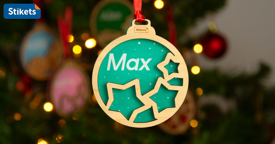 Bola de Natal personalizada com moldura decorativa - Stikets